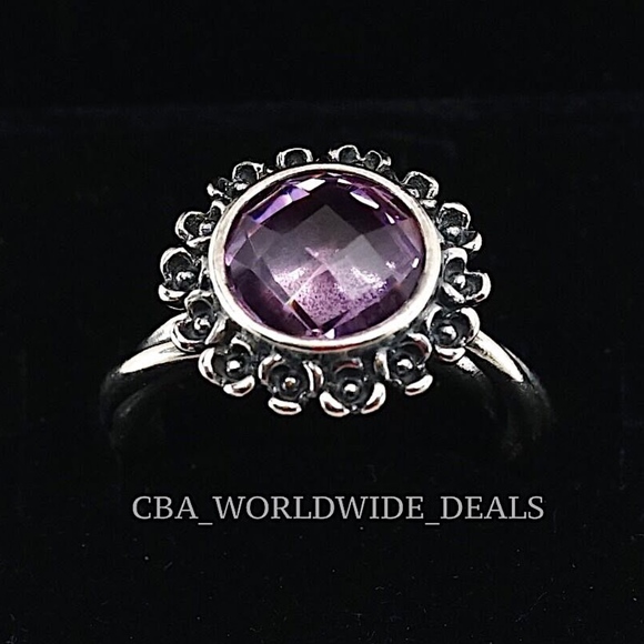 Pandora | Jewelry | Pandora Sterling Silver Amethyst Twisted Stacking ...